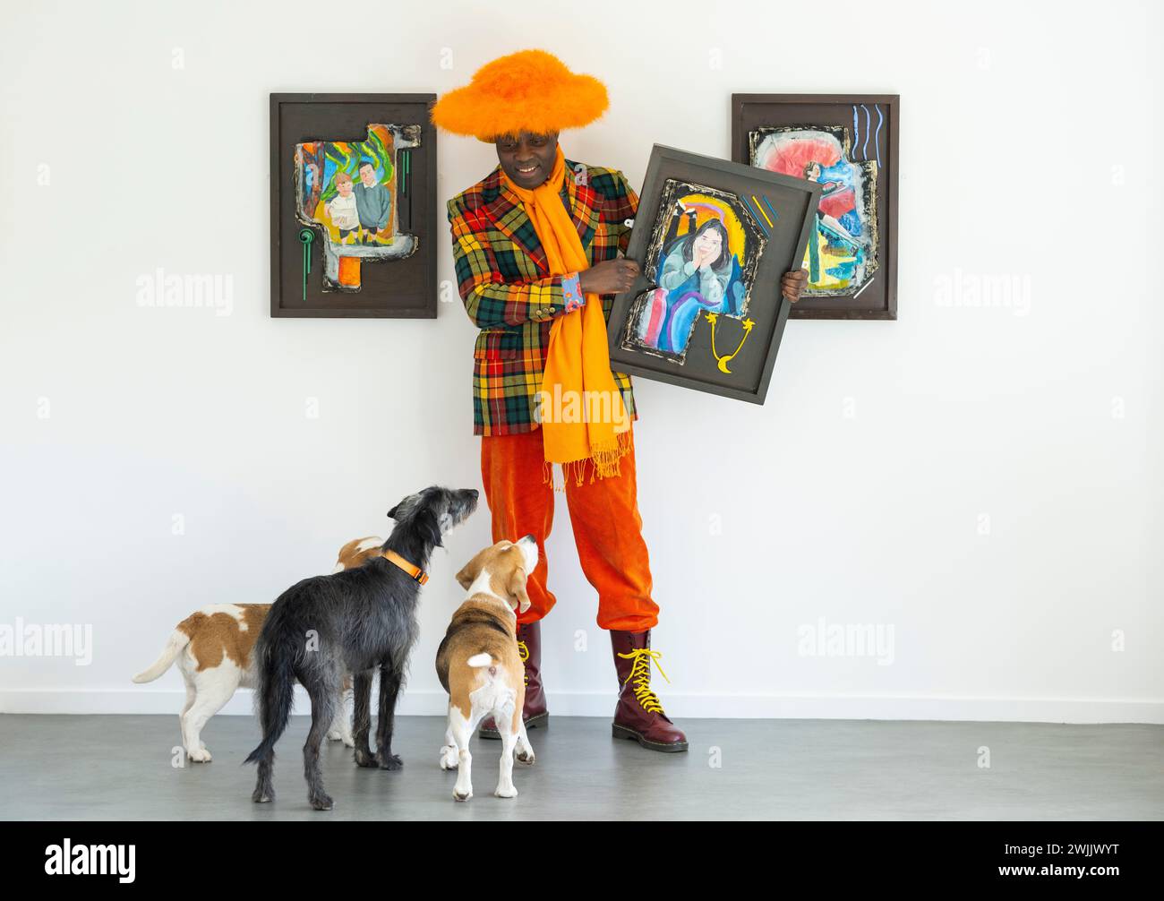 Zembla gallery, Hawick, Scottish Borders. Images show artist Sol GOLDEN ...