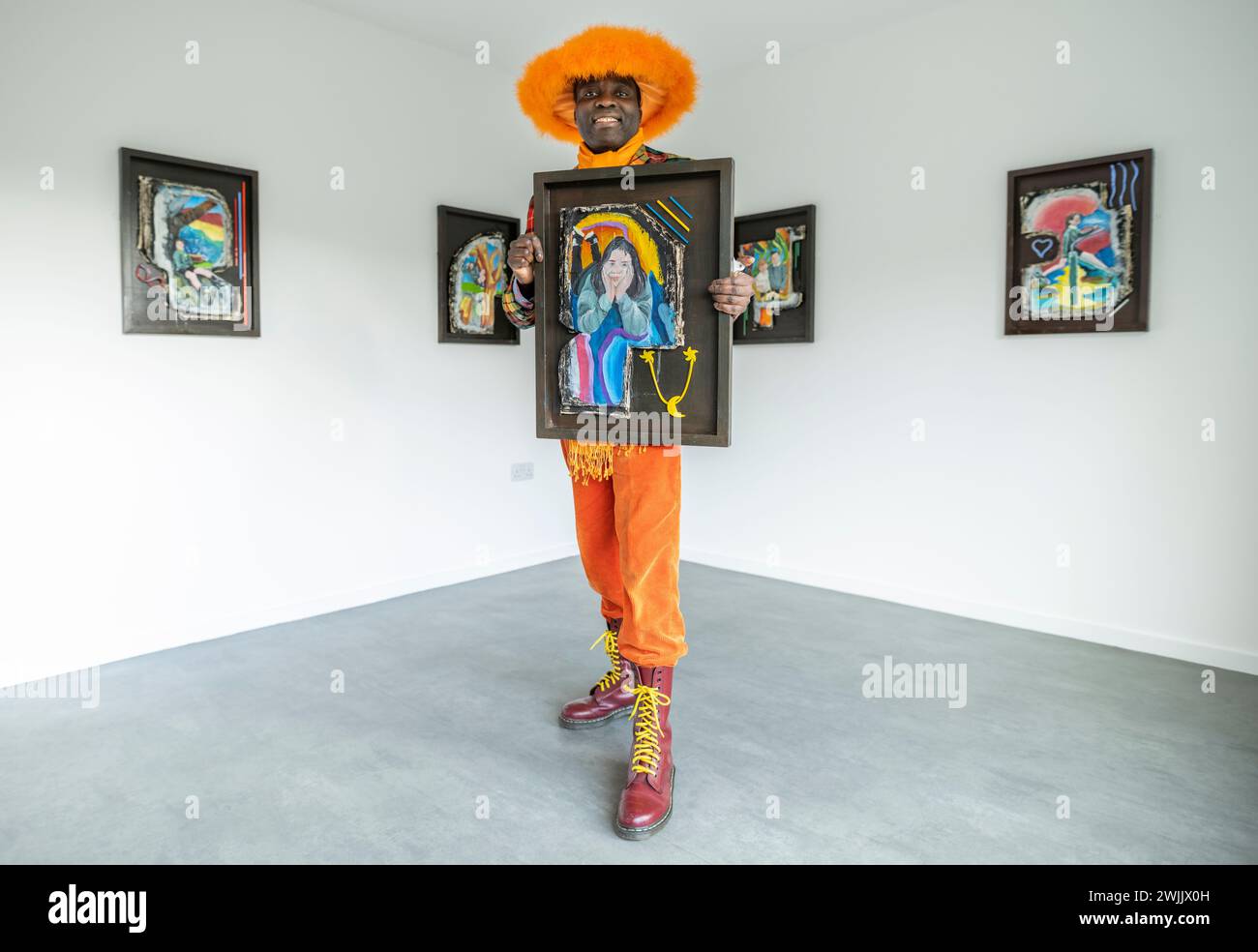 Zembla gallery, Hawick, Scottish Borders. Images show artist Sol GOLDEN ...