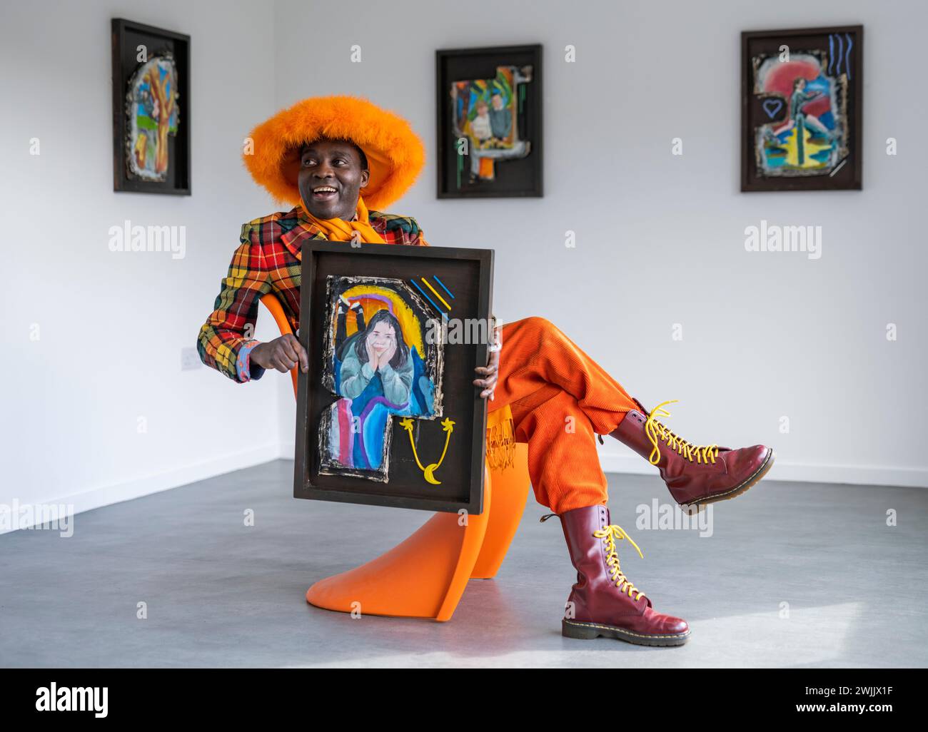 Zembla gallery, Hawick, Scottish Borders. Images show artist Sol GOLDEN ...