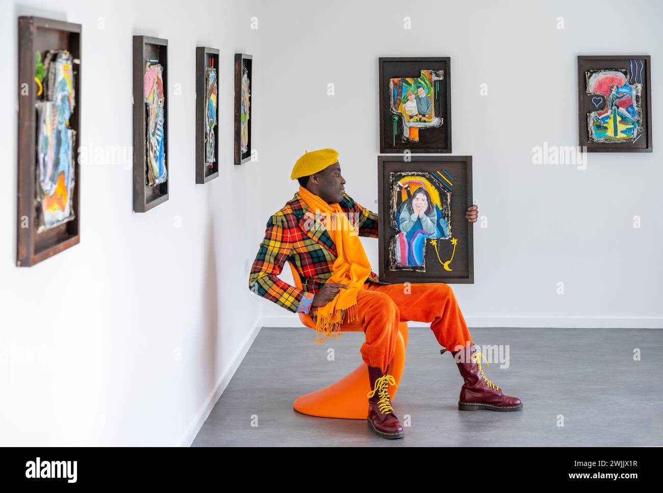 Zembla gallery, Hawick, Scottish Borders. Images show artist Sol GOLDEN ...