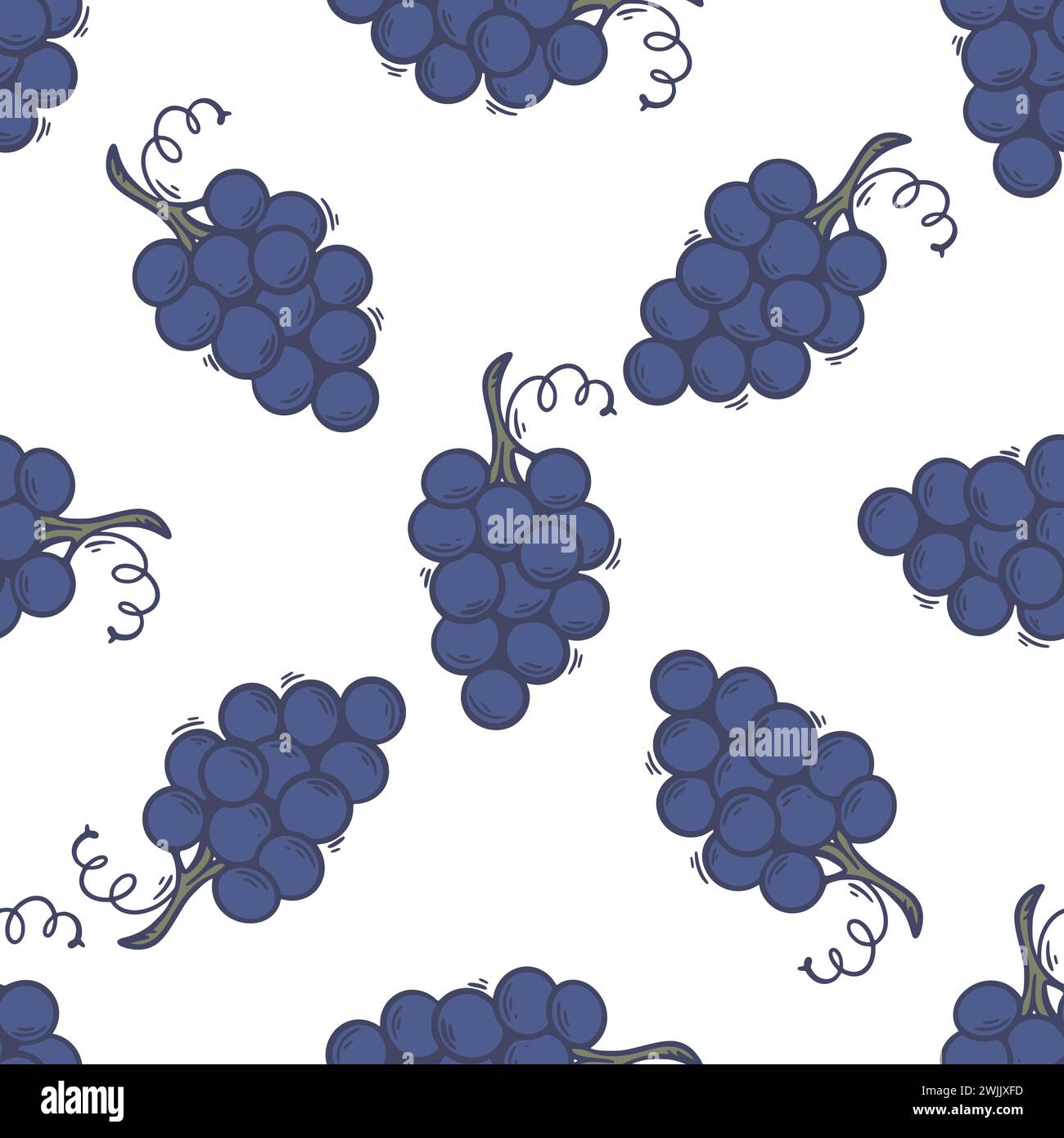 Ripe branches of blue grapes background. Seamless pattern wine material ...