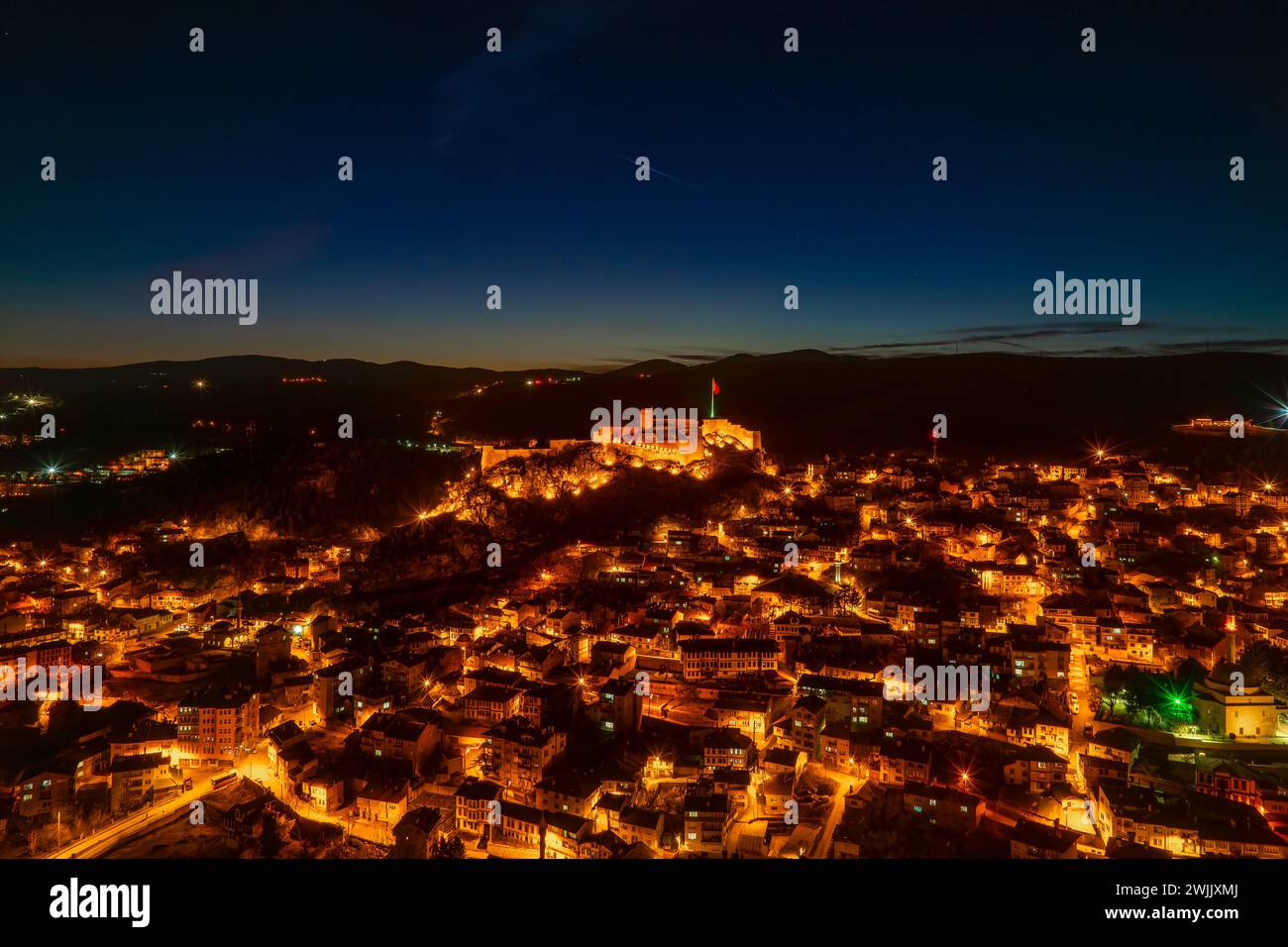 Landscape of historical Kastamonu castle on the hills near the city ...