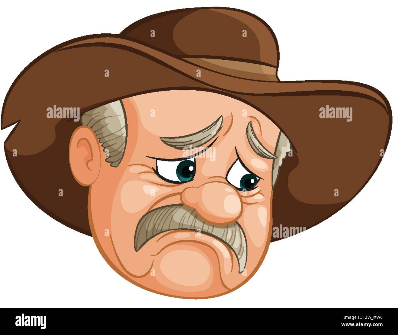 Cartoon of a sad cowboy with a brown hat Stock Vector Image & Art - Alamy