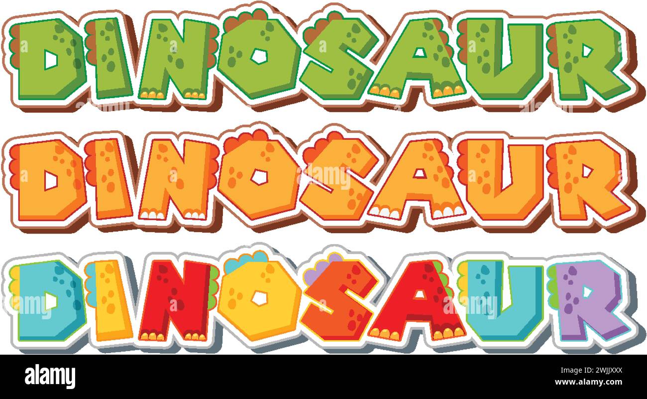 Vibrant text graphics spelling 'DINOSAUR' Stock Vector Image & Art - Alamy