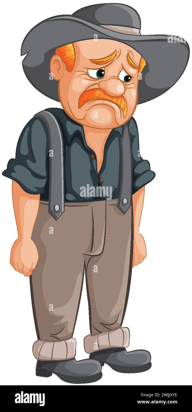 Cartoon of a dejected cowboy looking down Stock Vector Image & Art - Alamy