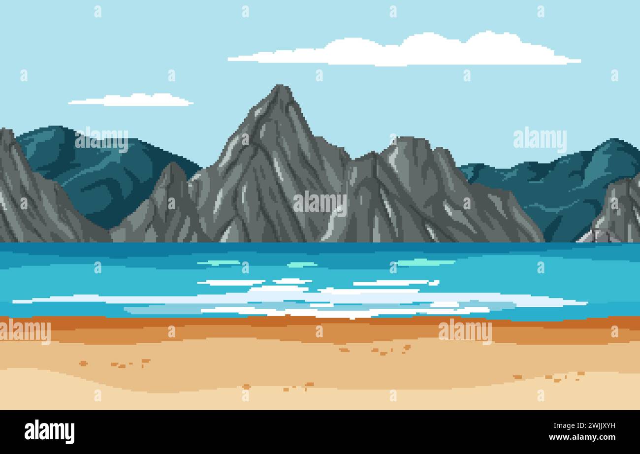 Tranquil beachfront Stock Vector Images - Alamy