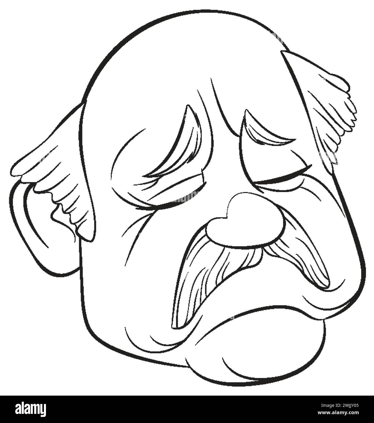 Black and white illustration of a sad face Stock Vector Image & Art - Alamy