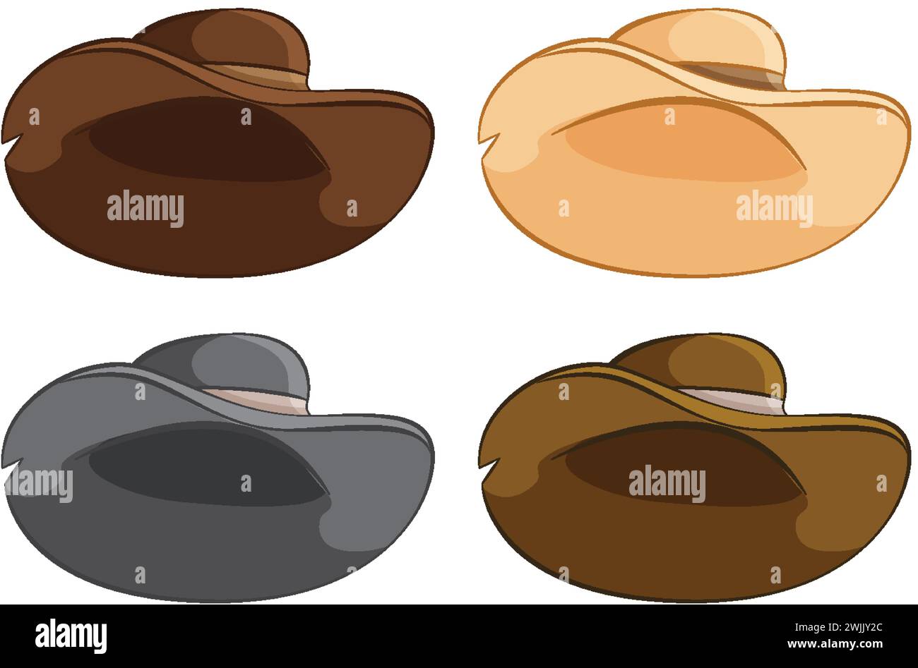 Four stylized vector cowboy hats in different colors Stock Vector Image ...