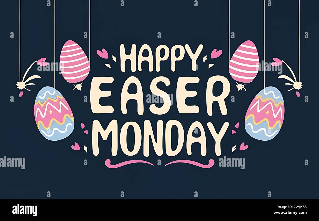 celebrated Easter monday poster template design with egg background ...