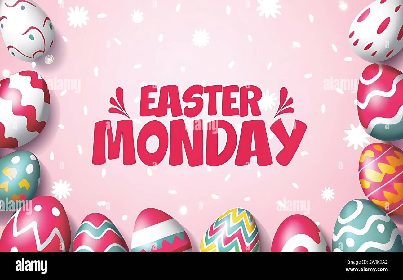 celebrated Easter monday poster template design with egg background ...