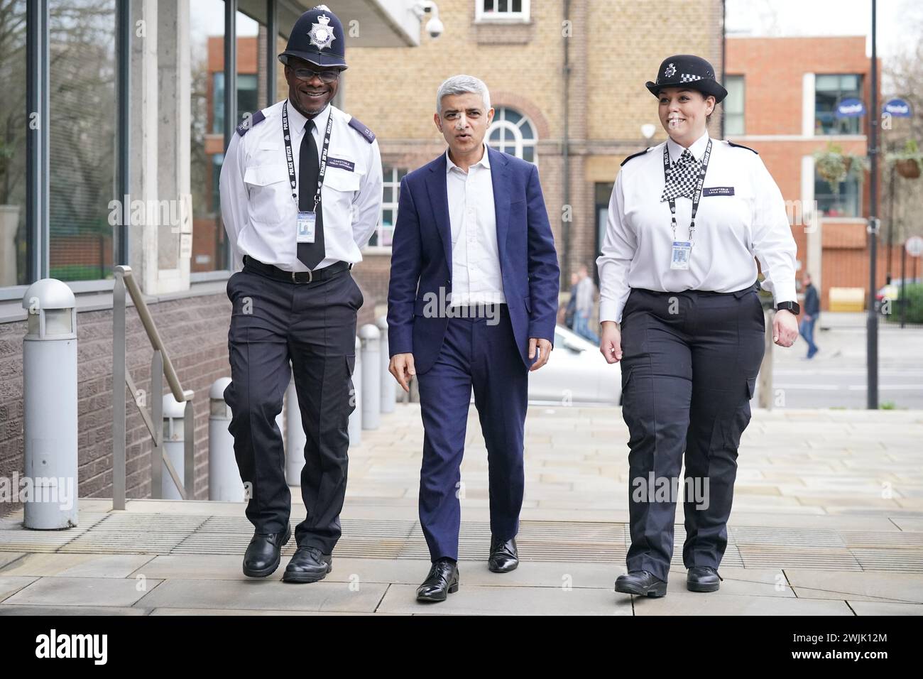 Mayor of London Sadiq Khan arrives for a visit to the Metropolitan ...