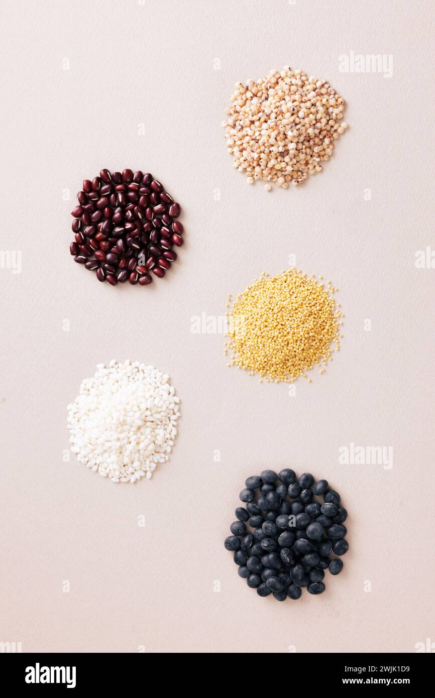 There are five grains that are eaten during the first full moon of the year Stock Photo - Alamy