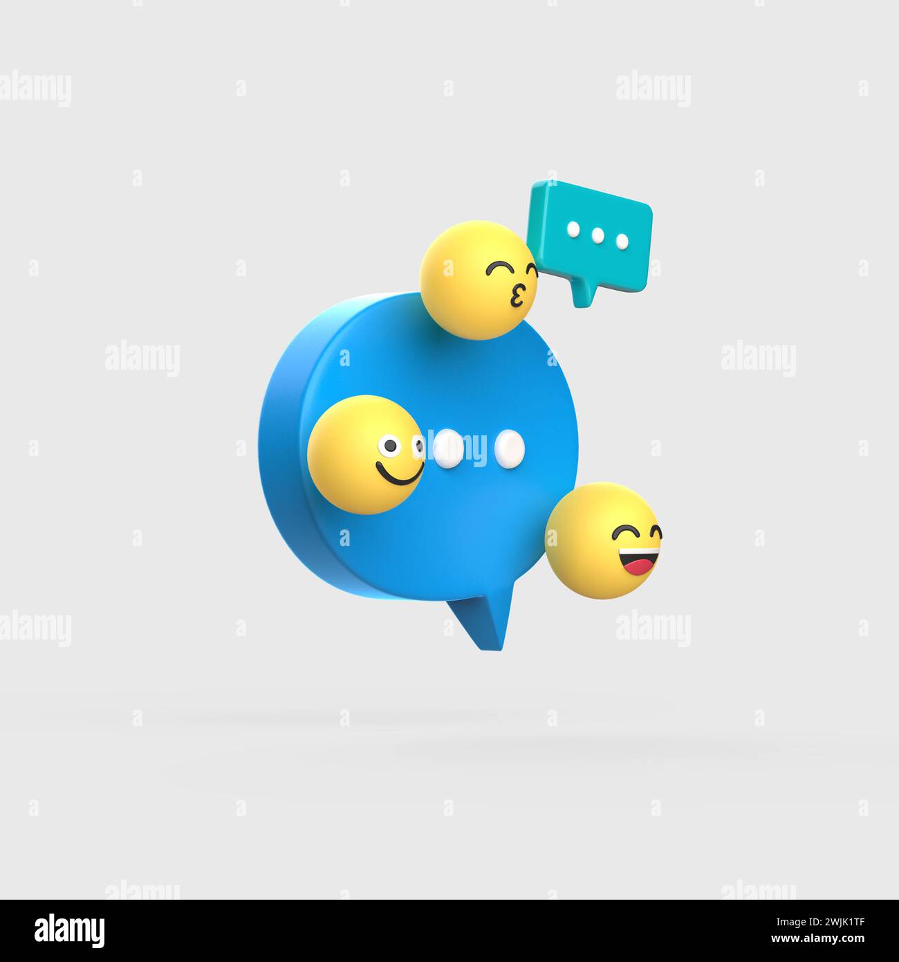 Speech balloons and emoticons Stock Photo - Alamy