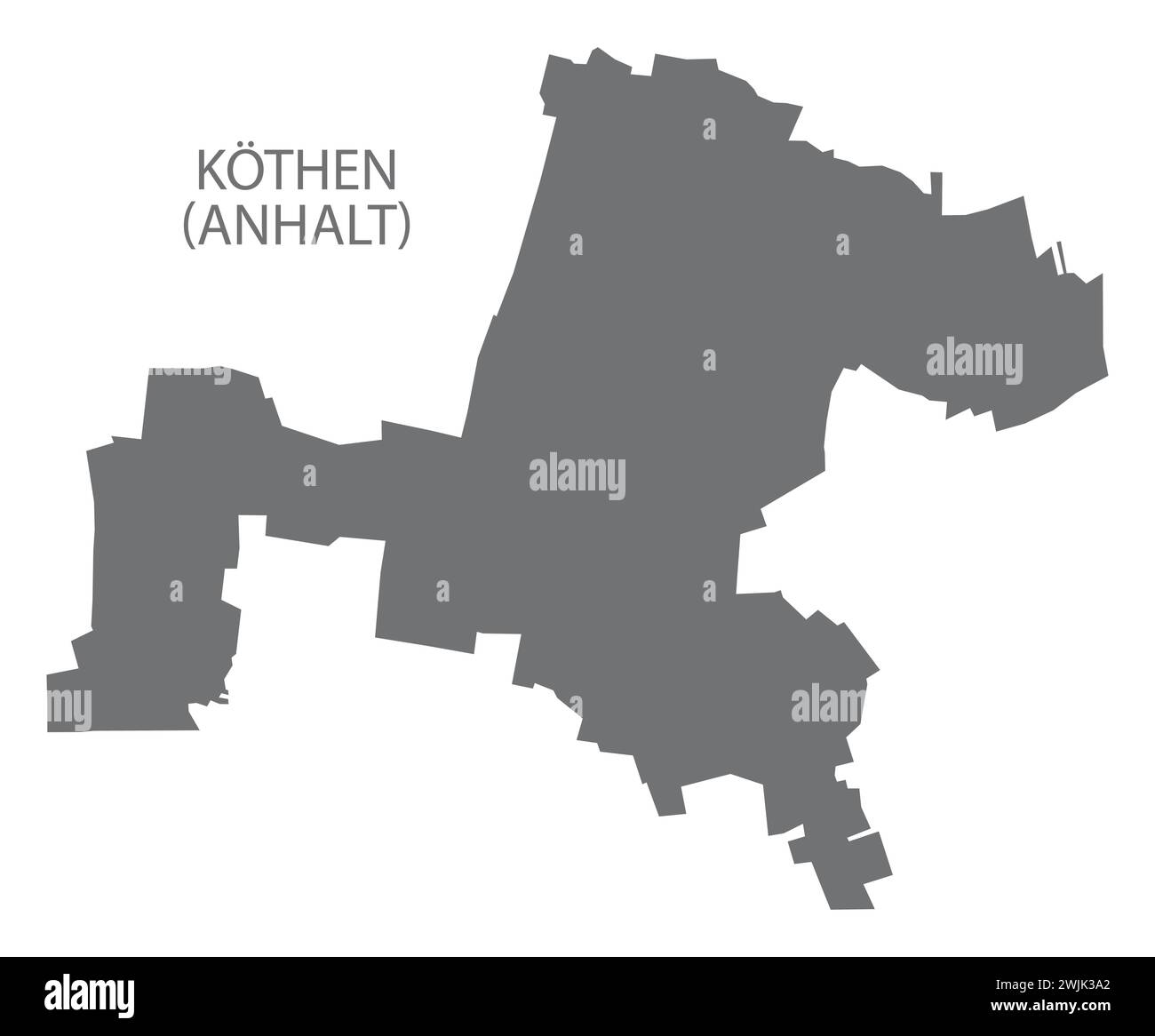 Koethen Anhalt German city map grey illustration silhouette shape Stock ...