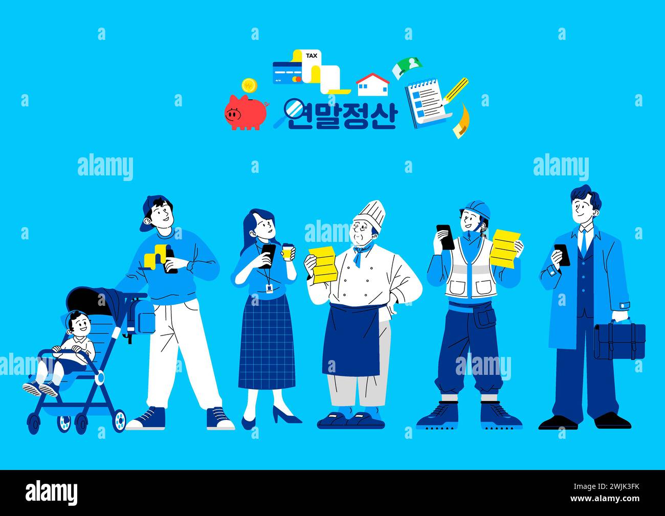 Vector holding tax statements for various occupational groups Stock ...