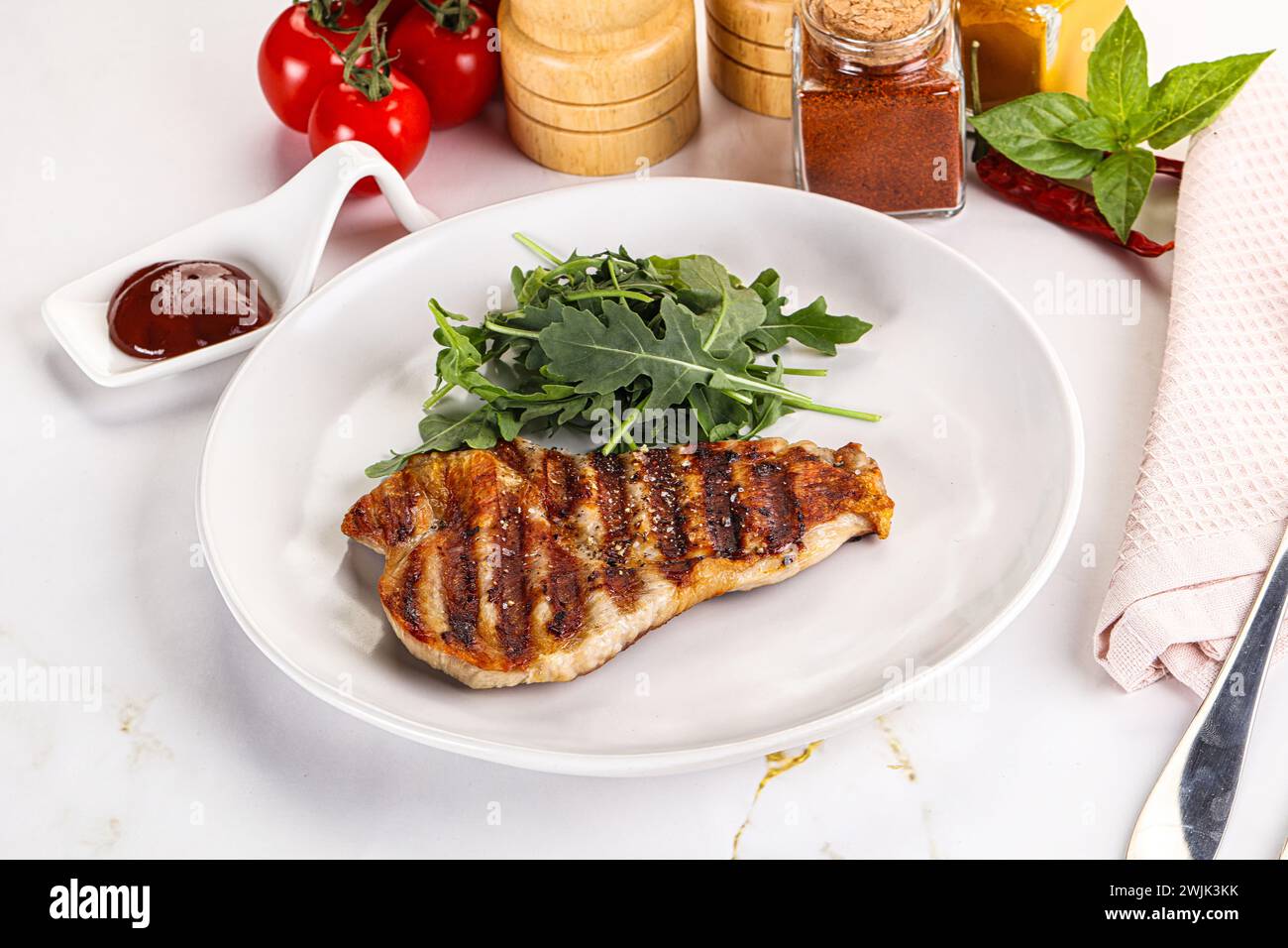 Delicous grilled pork meat hi-res stock photography and images - Alamy