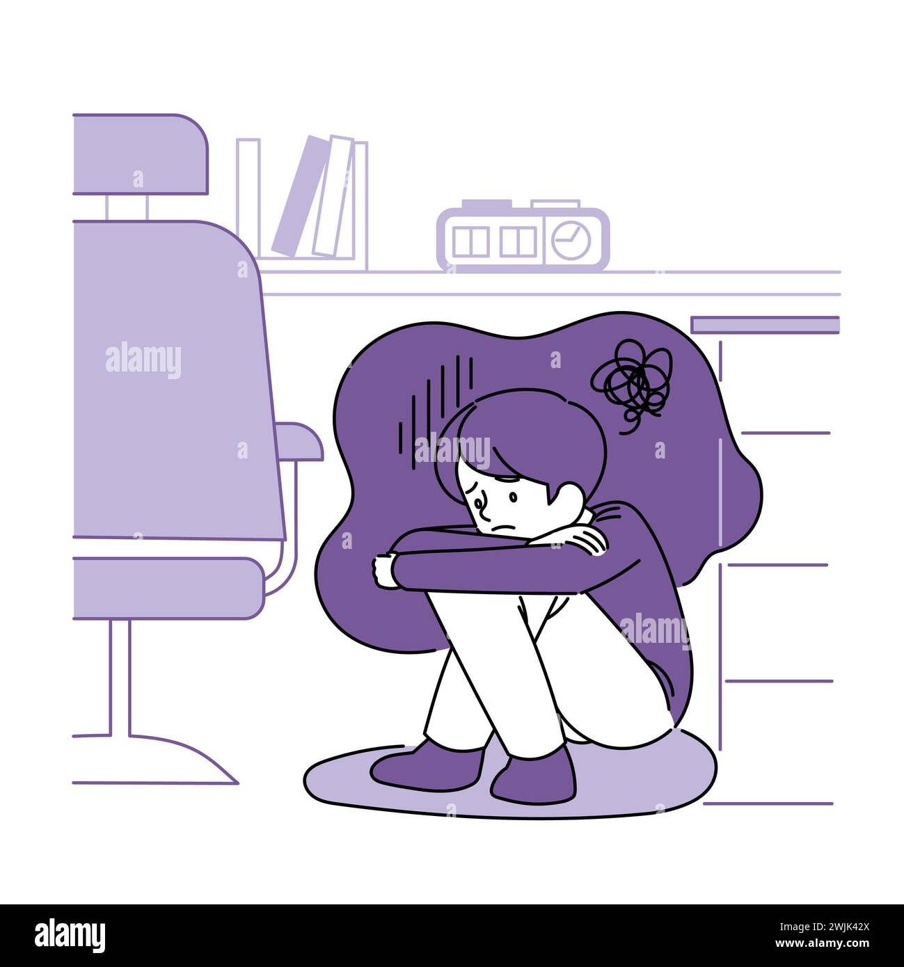 Figure sitting under hi-res stock photography and images - Alamy