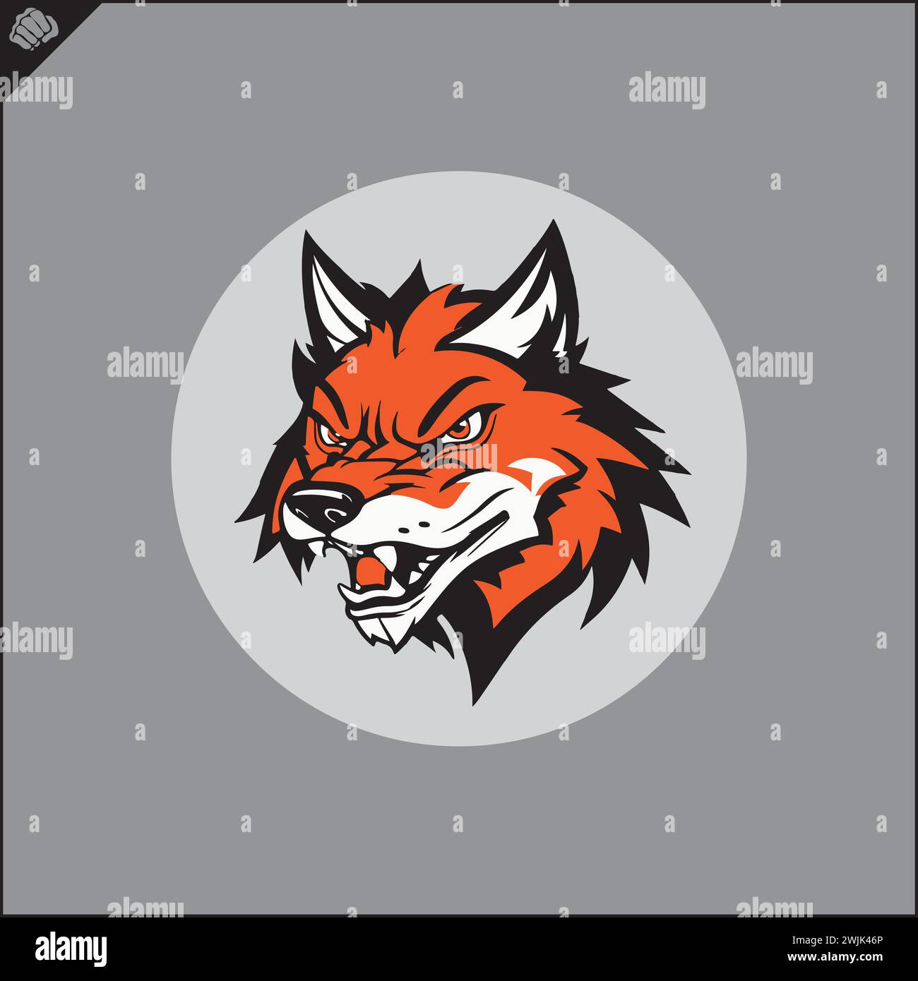 Head red fox. Game sport logo. Vector. EPS illustration Stock Vector ...
