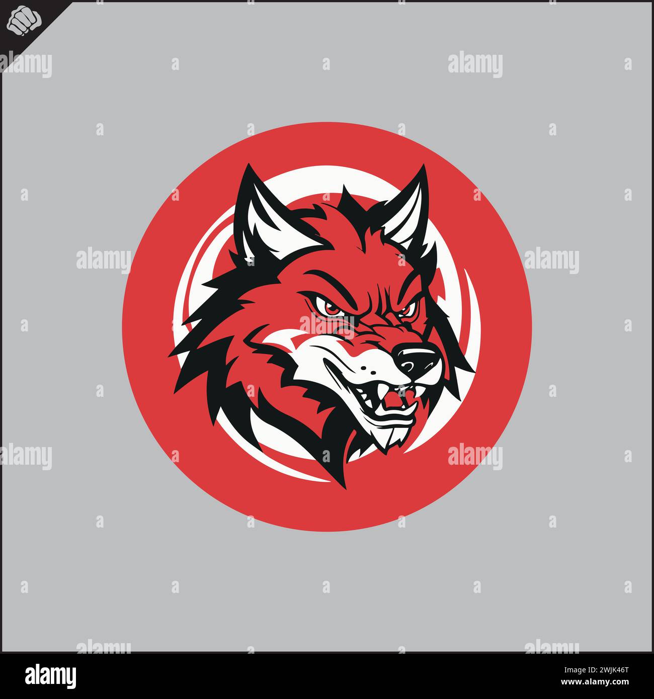 Head red fox. Game sport logo. Vector. EPS illustration Stock Vector ...