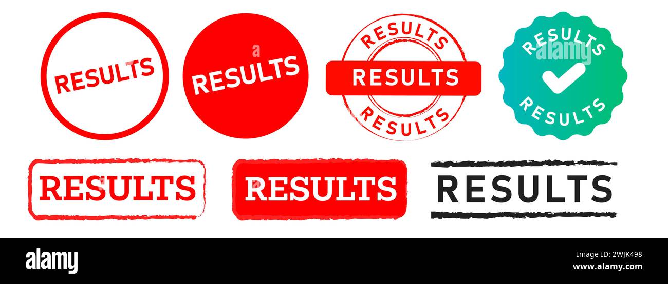 Grunge green results word Stock Vector Images - Alamy