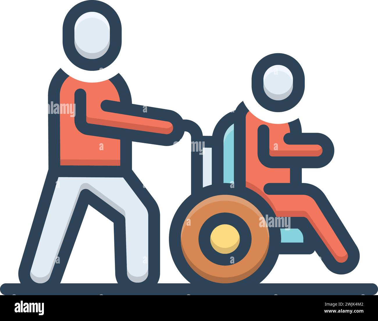 Assisted wheelchair Stock Vector Images - Alamy