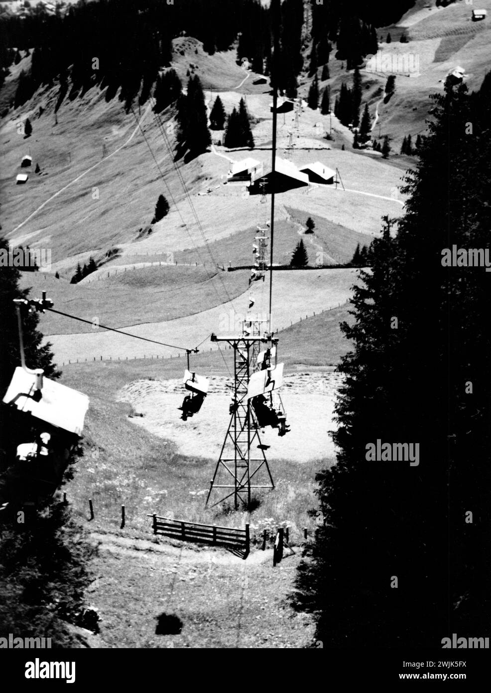 Grindlewald, First Chair Lift, Switzerland - 1954 Stock Photo - Alamy