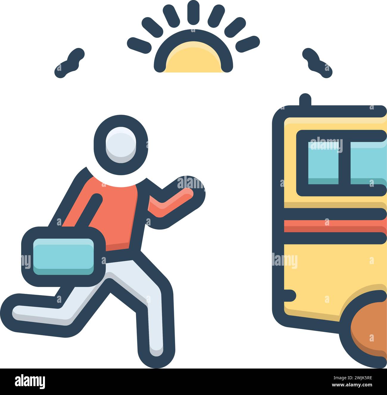 Miss the bus Stock Vector Images - Alamy