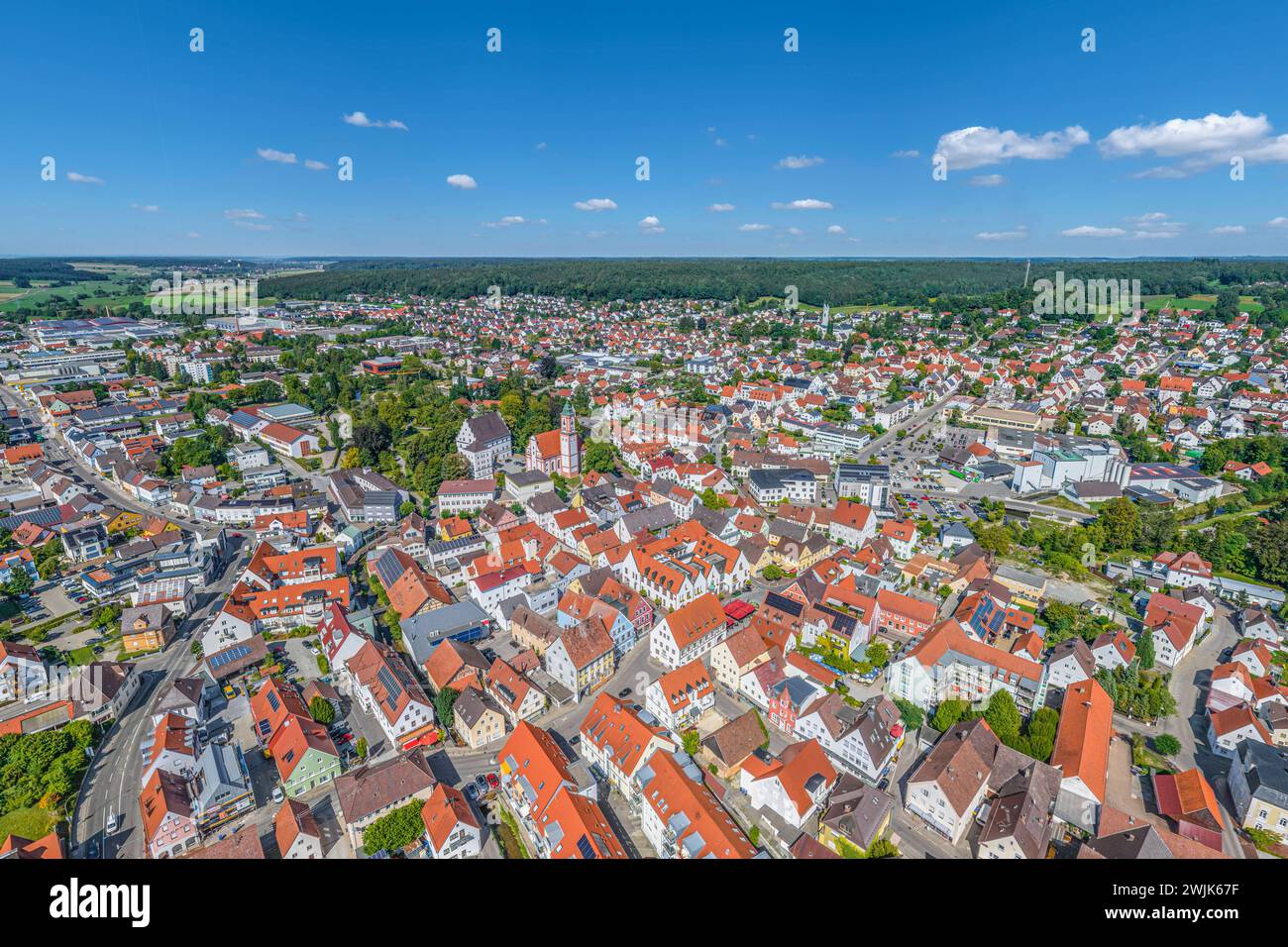 Die mittelschwäbische Stadt Krumbach von oben Ausblick auf Krumbach im ...