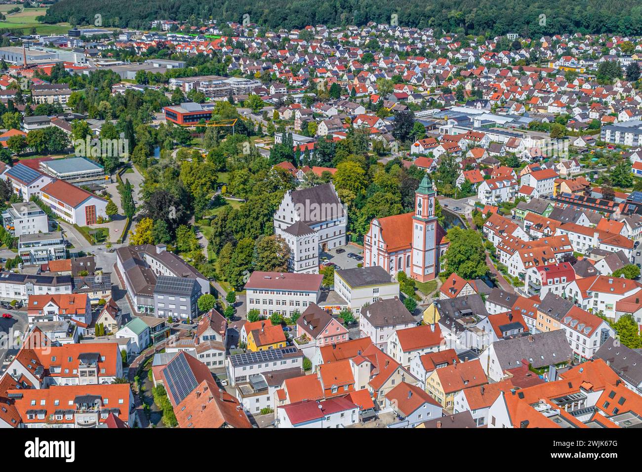 Die mittelschwäbische Stadt Krumbach von oben Ausblick auf Krumbach im ...