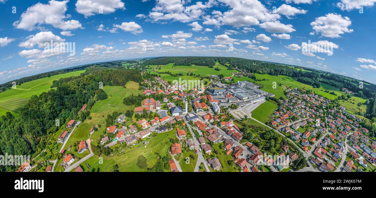 Die Marktgemeinde Ronsberg im Landkreis Ostallgäu von oben Ausblick auf ...