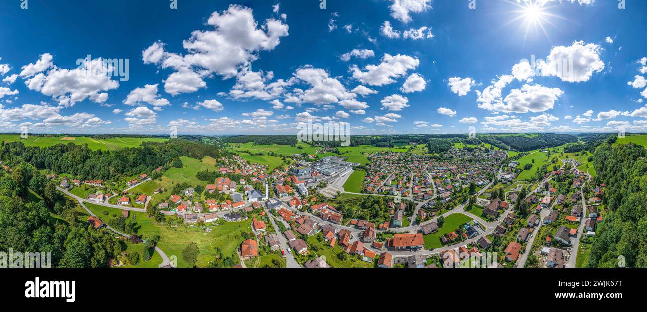 Die Marktgemeinde Ronsberg im Landkreis Ostallgäu von oben Ausblick auf ...