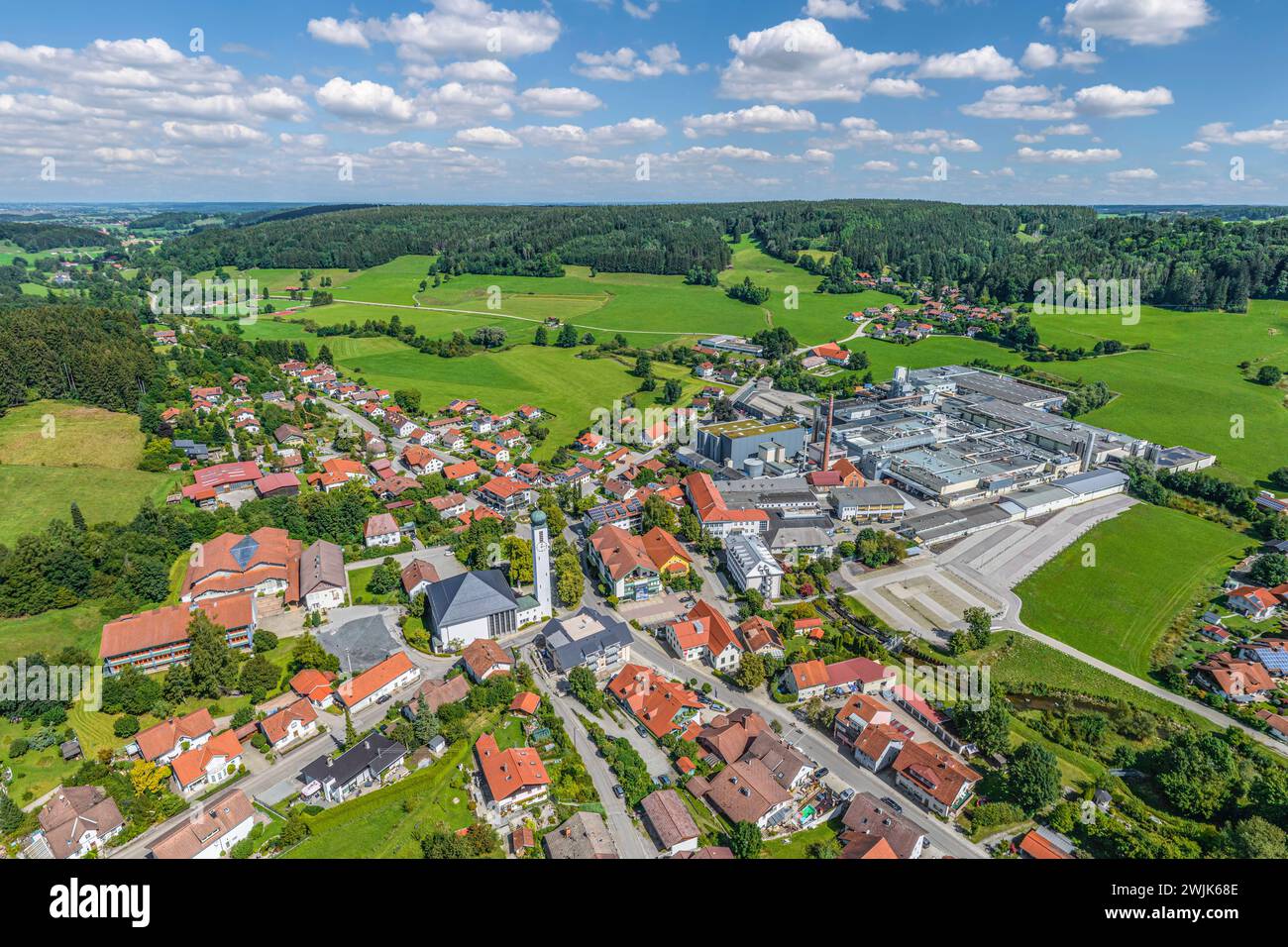 Die Marktgemeinde Ronsberg im Landkreis Ostallgäu von oben Ausblick auf ...