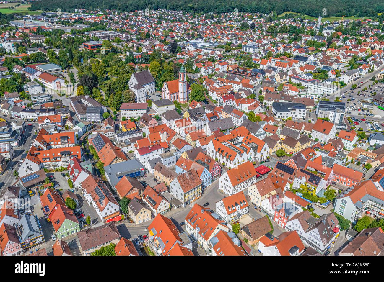 Die mittelschwäbische Stadt Krumbach von oben Ausblick auf Krumbach im ...