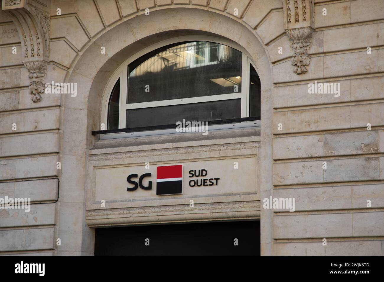 Bordeaux , France - 02 15 2024 : sg sud ouest societe generale logo ...
