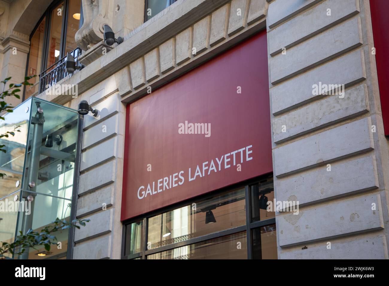Bordeaux , France - 02 15 2024 : Galeries Lafayette Bordeaux city sign ...