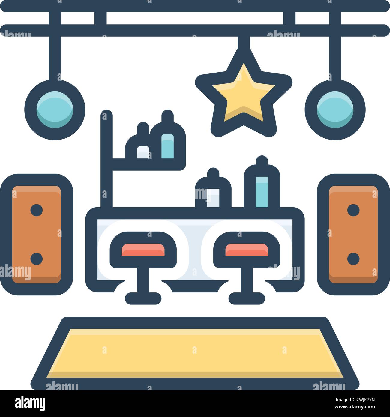 Bar counter vector icon Cut Out Stock Images & Pictures - Alamy