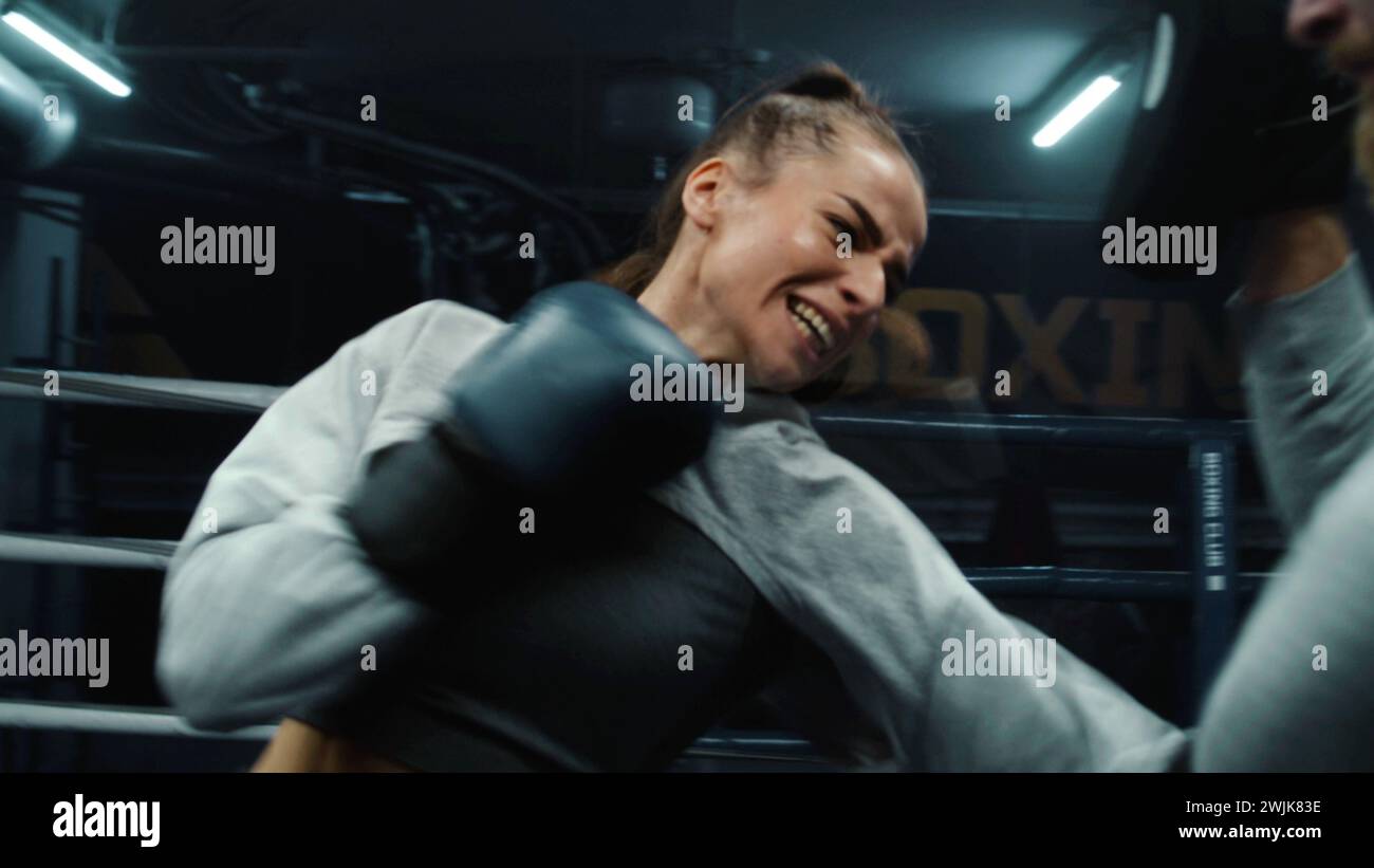 Female boxer practicing boxing punching hi-res stock photography and ...
