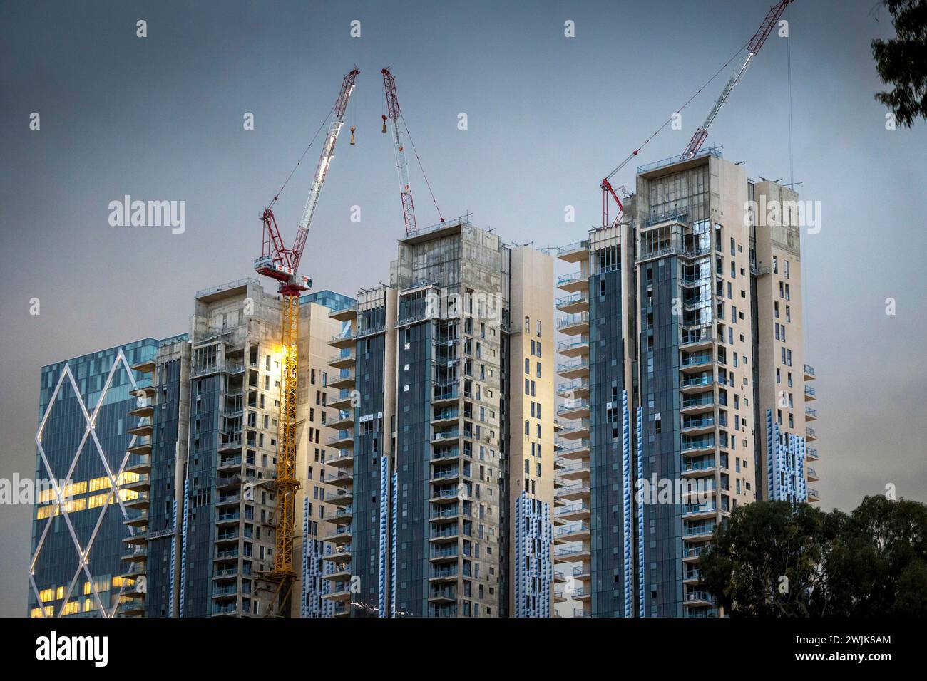 Tel Aviv, Israel. 15th Feb, 2024. New high-rise buildings in Tel Aviv ...