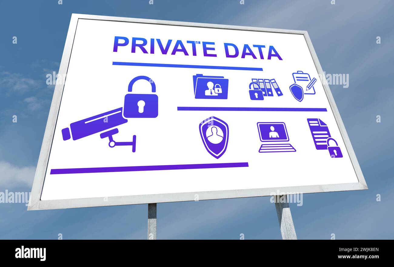 Private data concept drawn on a billboard Stock Photo - Alamy