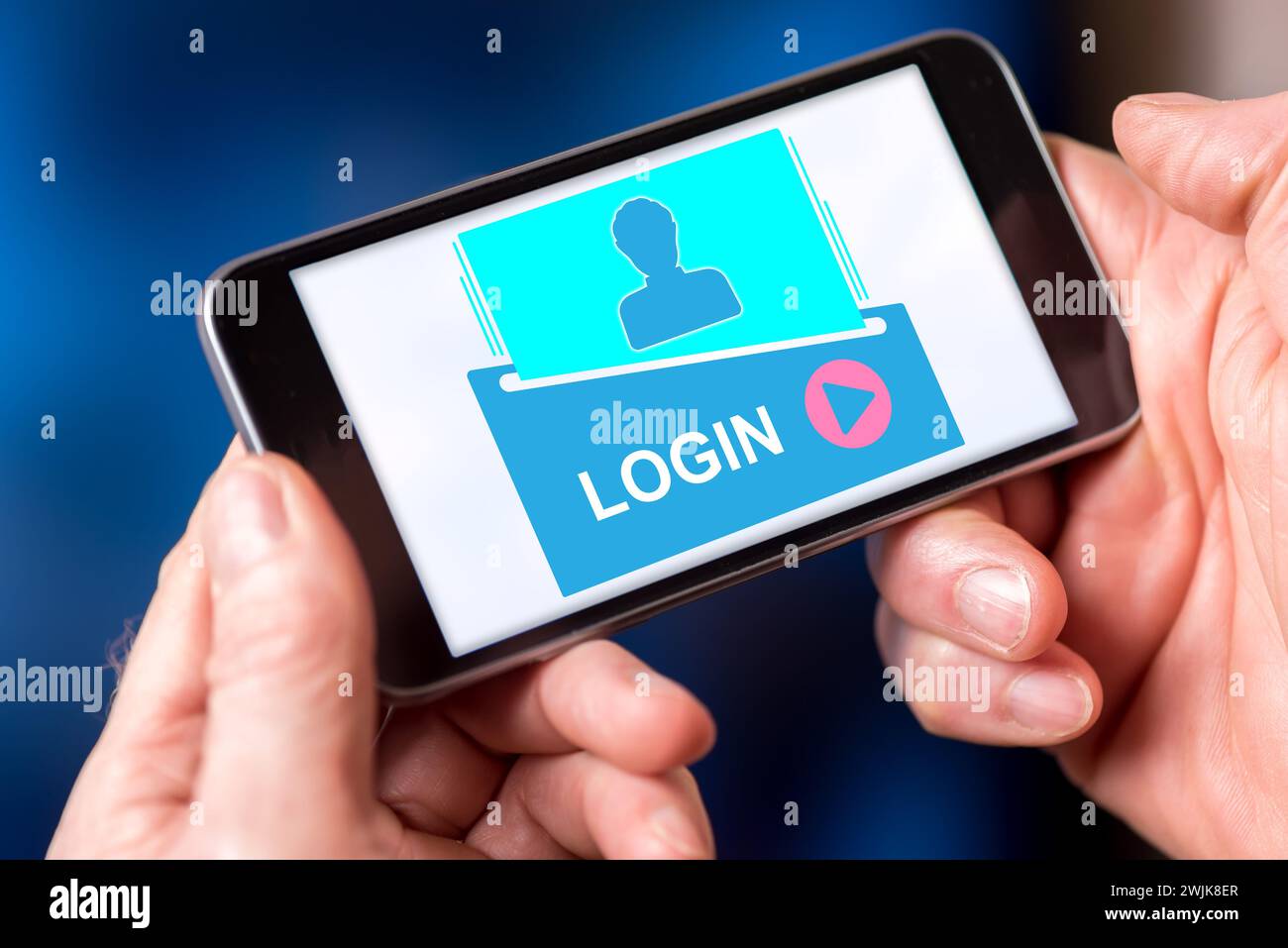 Smartphone screen displaying a login concept Stock Photo - Alamy