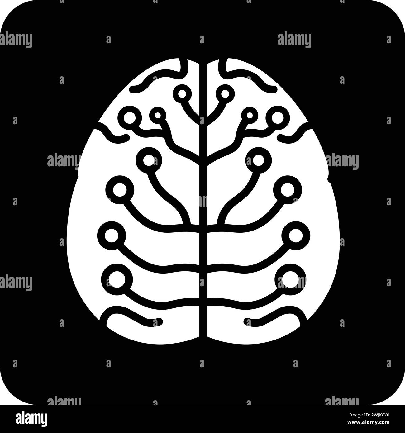 Neurology icon black and white flat vector illustration Stock Vector Image & Art - Alamy