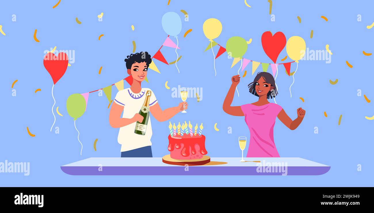 Birthday party with office colleagues and friends from work. Giving ...