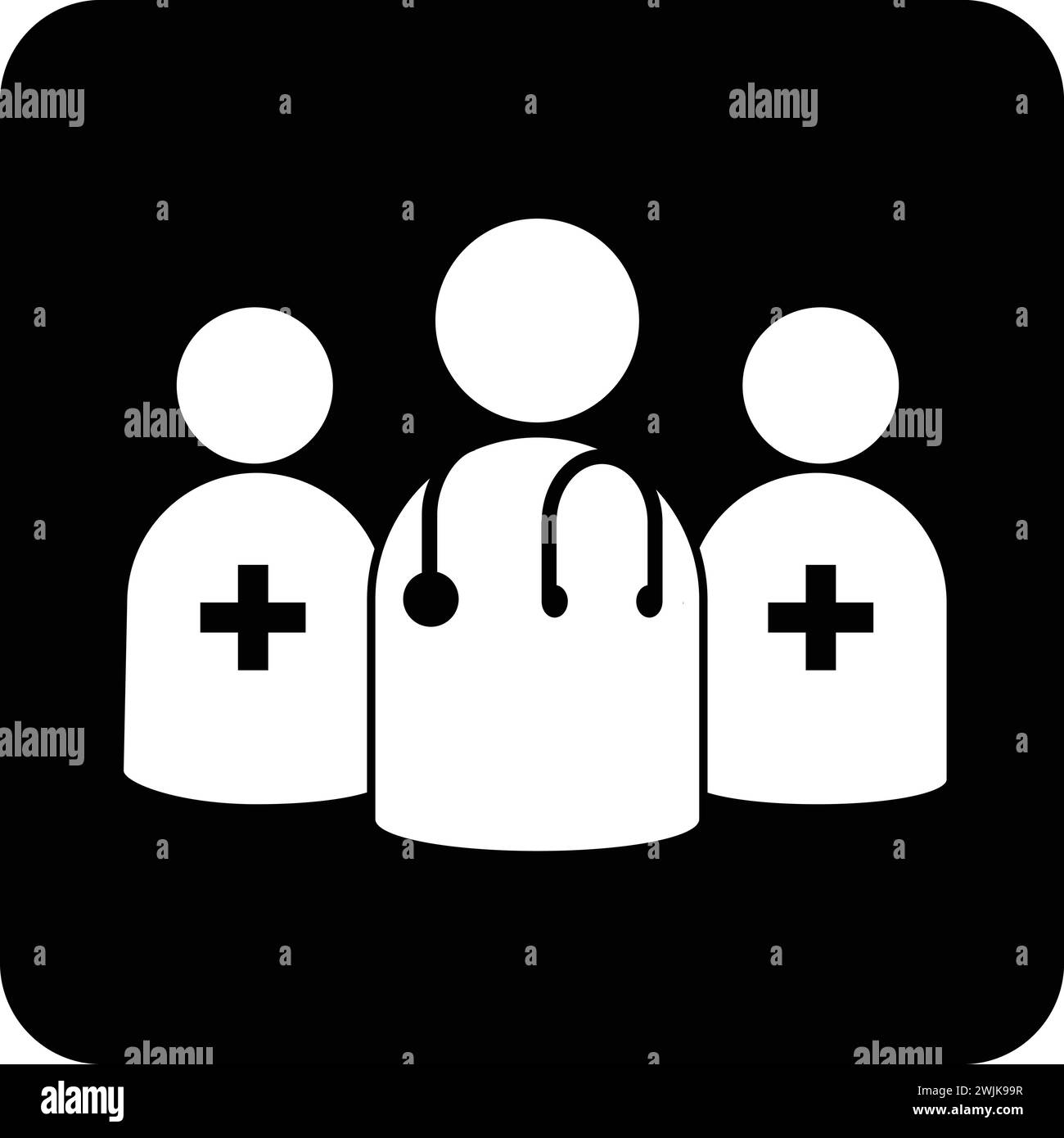 Staff onlly icon black and white flat vector illustration Stock Vector ...