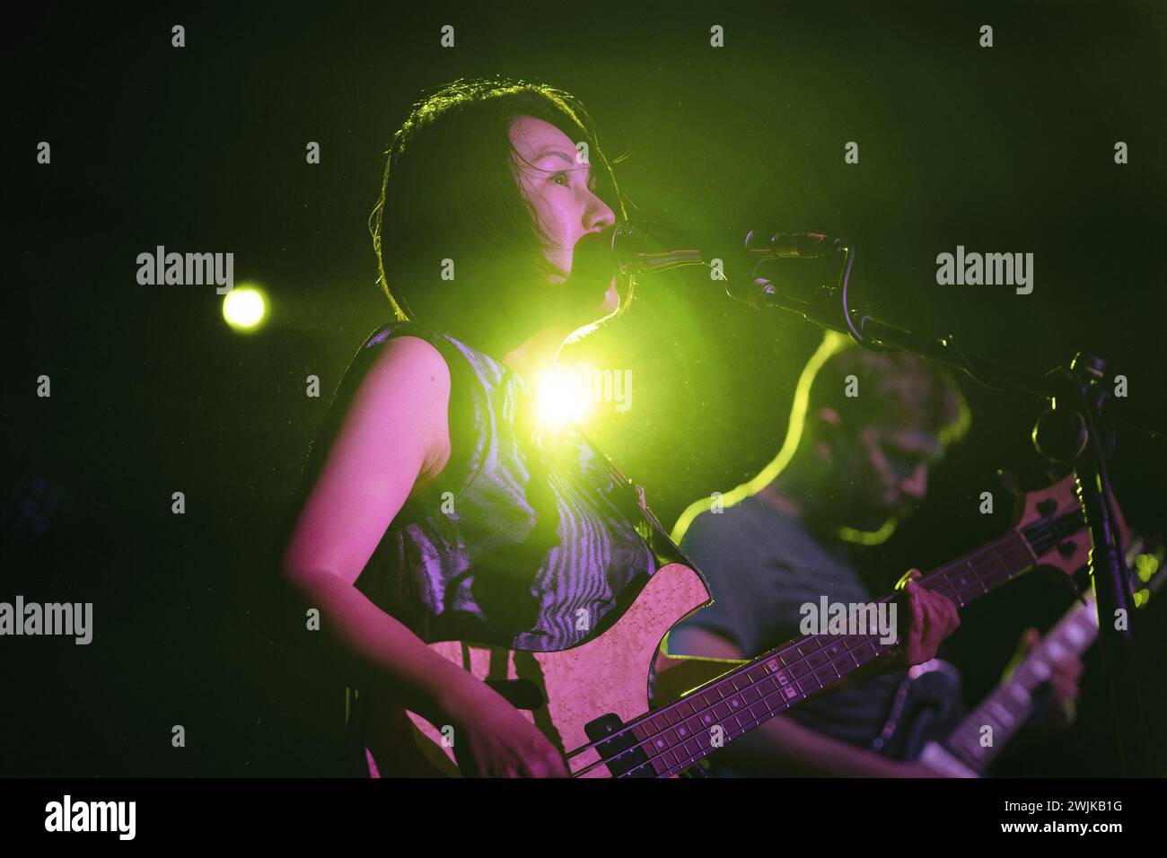 Rome, Italy. 15th Feb, 2024. Satomi Matsuzaki of DEERHOOF live in Rome ...