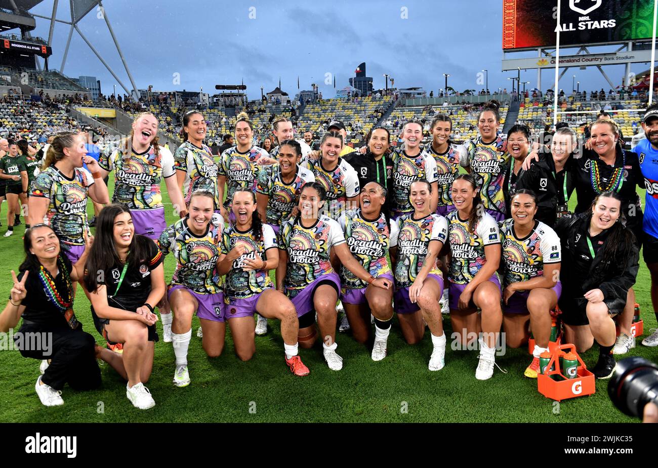 Townsville, Australia. 16th Feb, 2024. Indigenous All Stars players ...