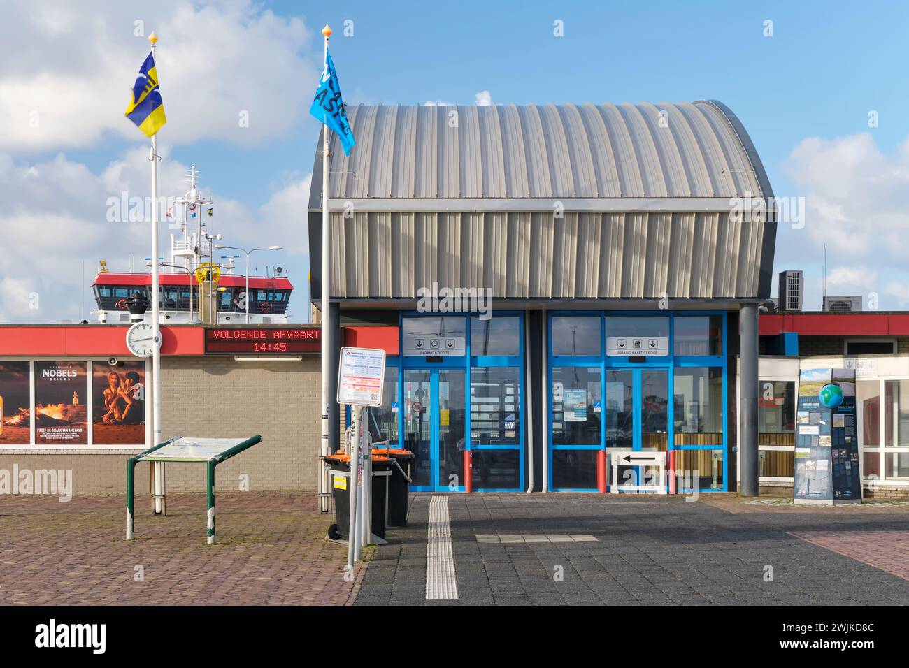 The Terminal site for the ferry to the island of Ameland near Holwert ...