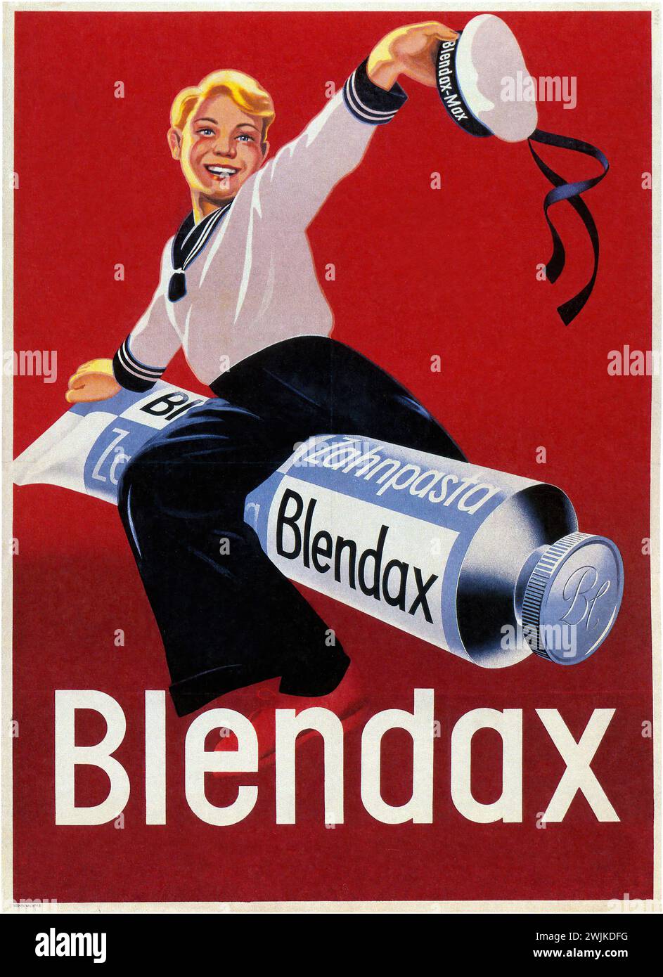 "Blendax" [EN: "Blendax"] Vintage German Advertising, 1938. The image ...