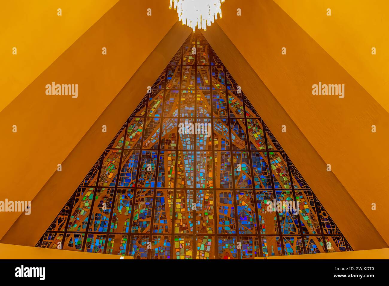 Stained Glass Window in the Arctic Cathedral at Tromso, Norway Stock ...