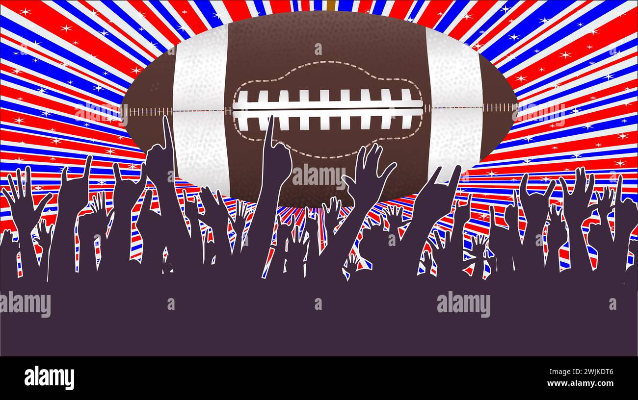 Hands raised in the air at a concert set with a bright red white and ...