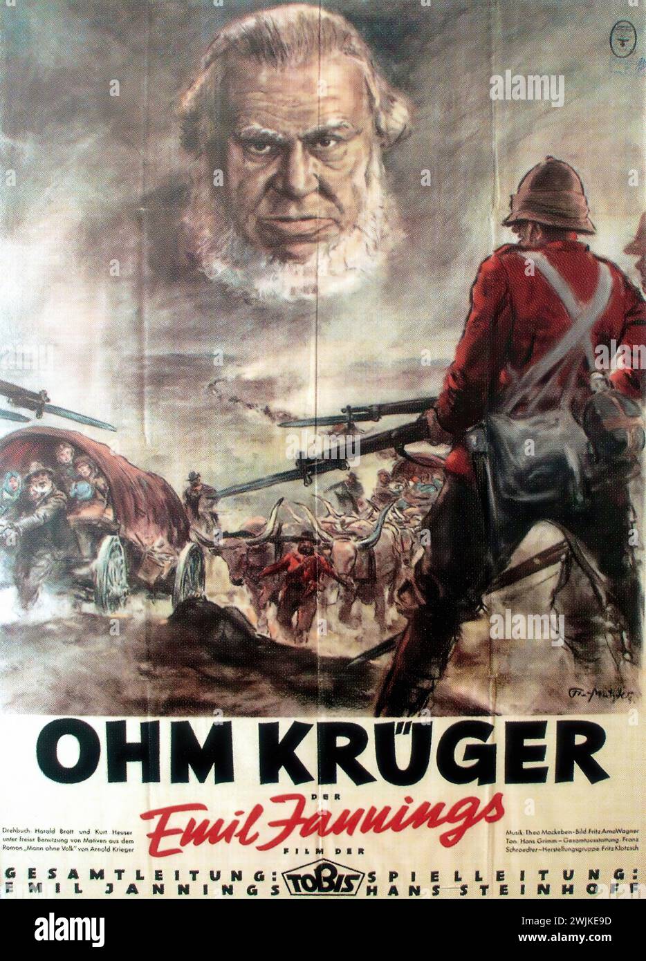 "Ohm Krüger" Vintage German Advertising for a film poster featuring a ...